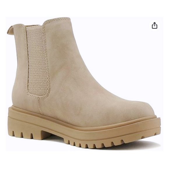 Shoes | New Beige Chelsea Combat Boots Ankle Booties | Poshmark